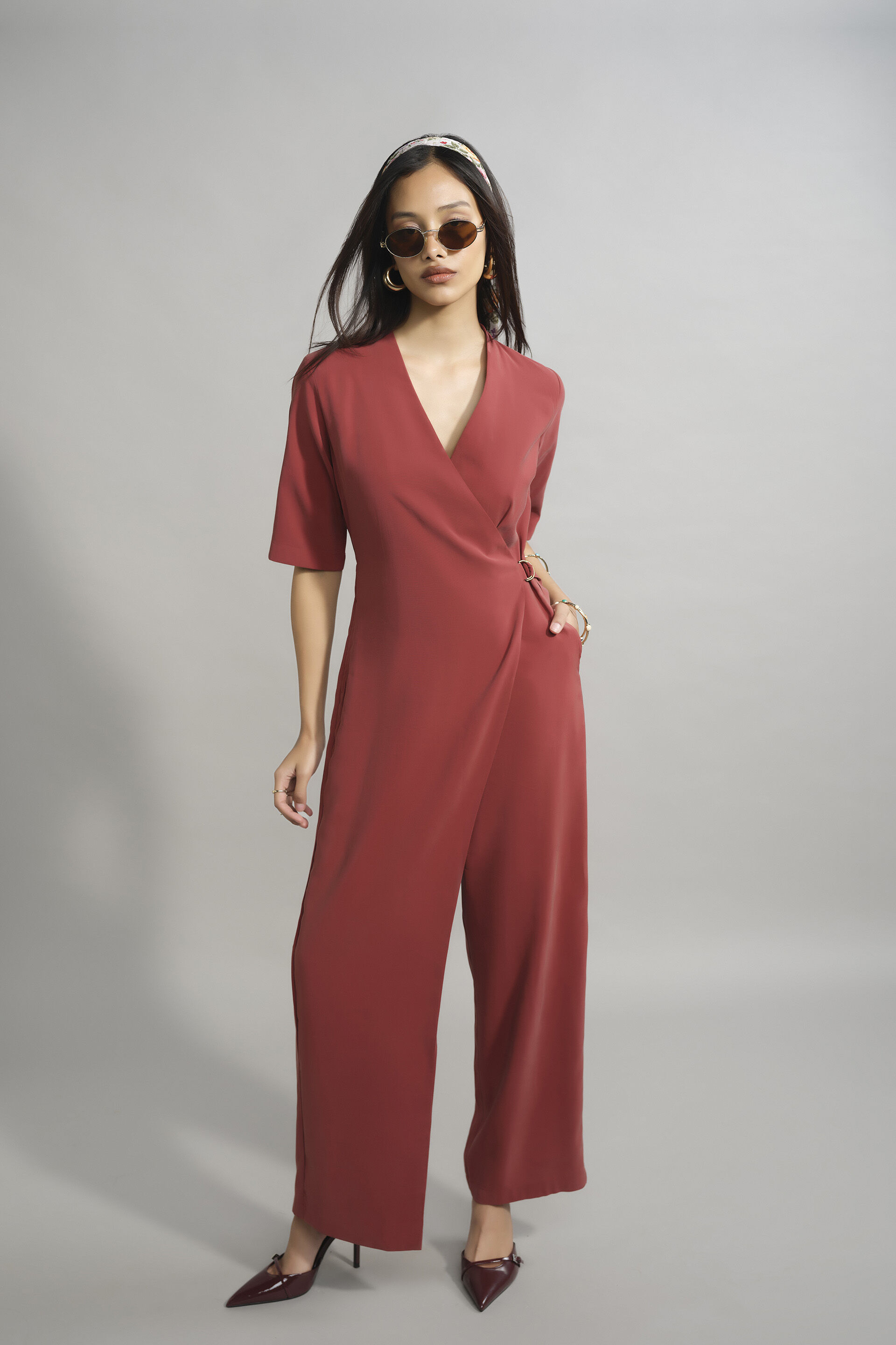 Buy Form Function Rust Jumpsuit Online for Women from AND India ...