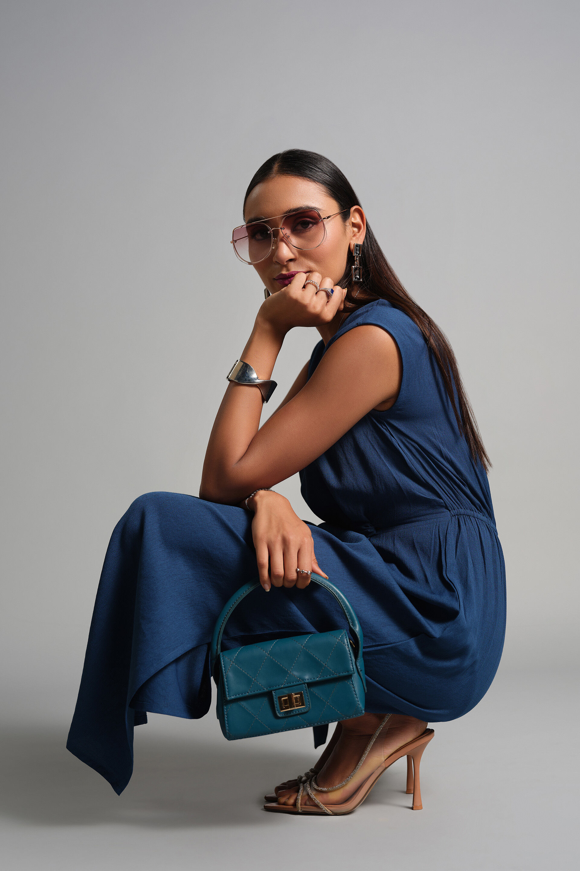 Buy Fleeting Teal Dress Online for Women from AND India S25V66DRTR_TEAL
