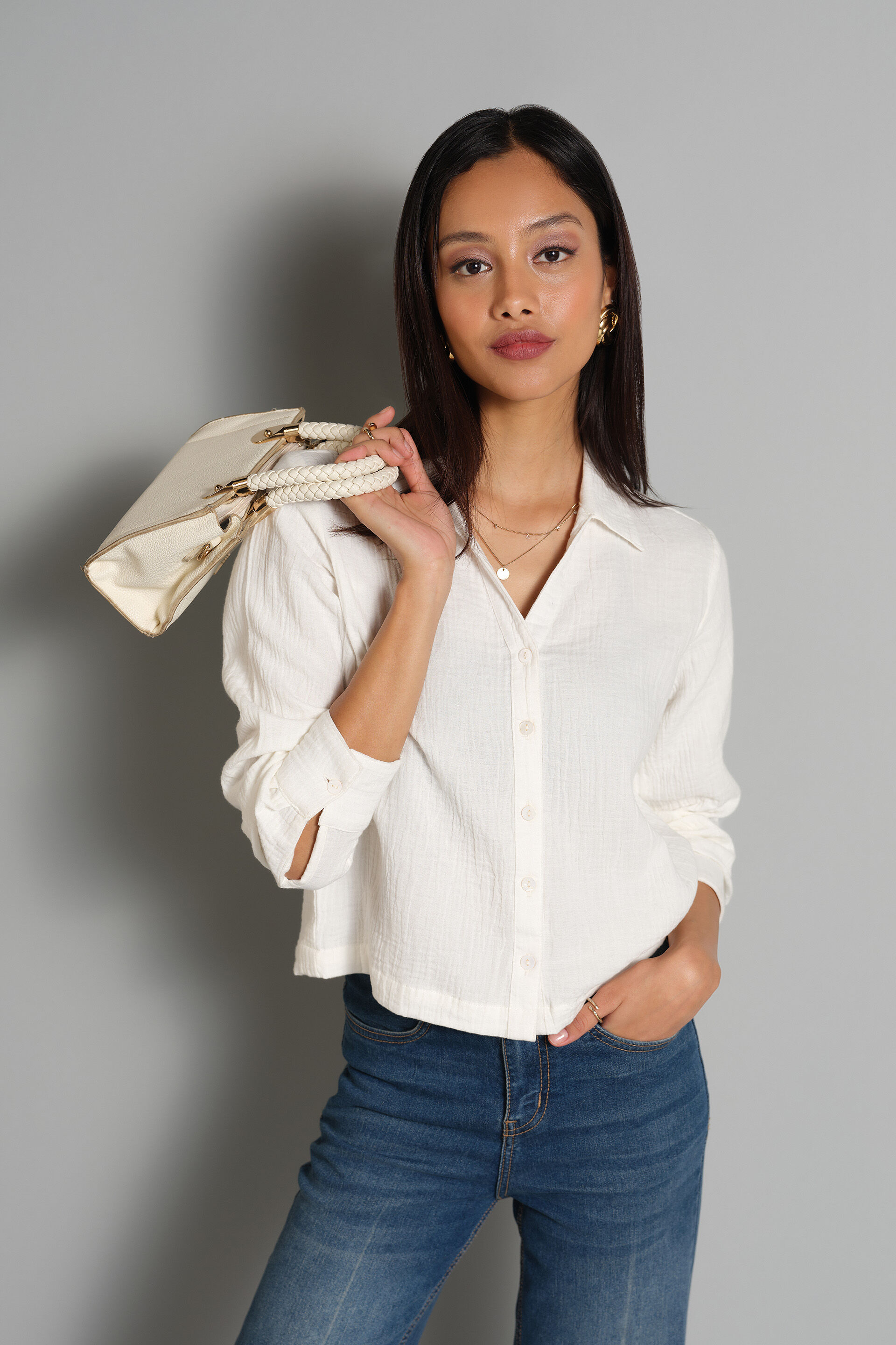 Buy Forever White Shirt Online for Women from AND India S25V258TDC_WHITE