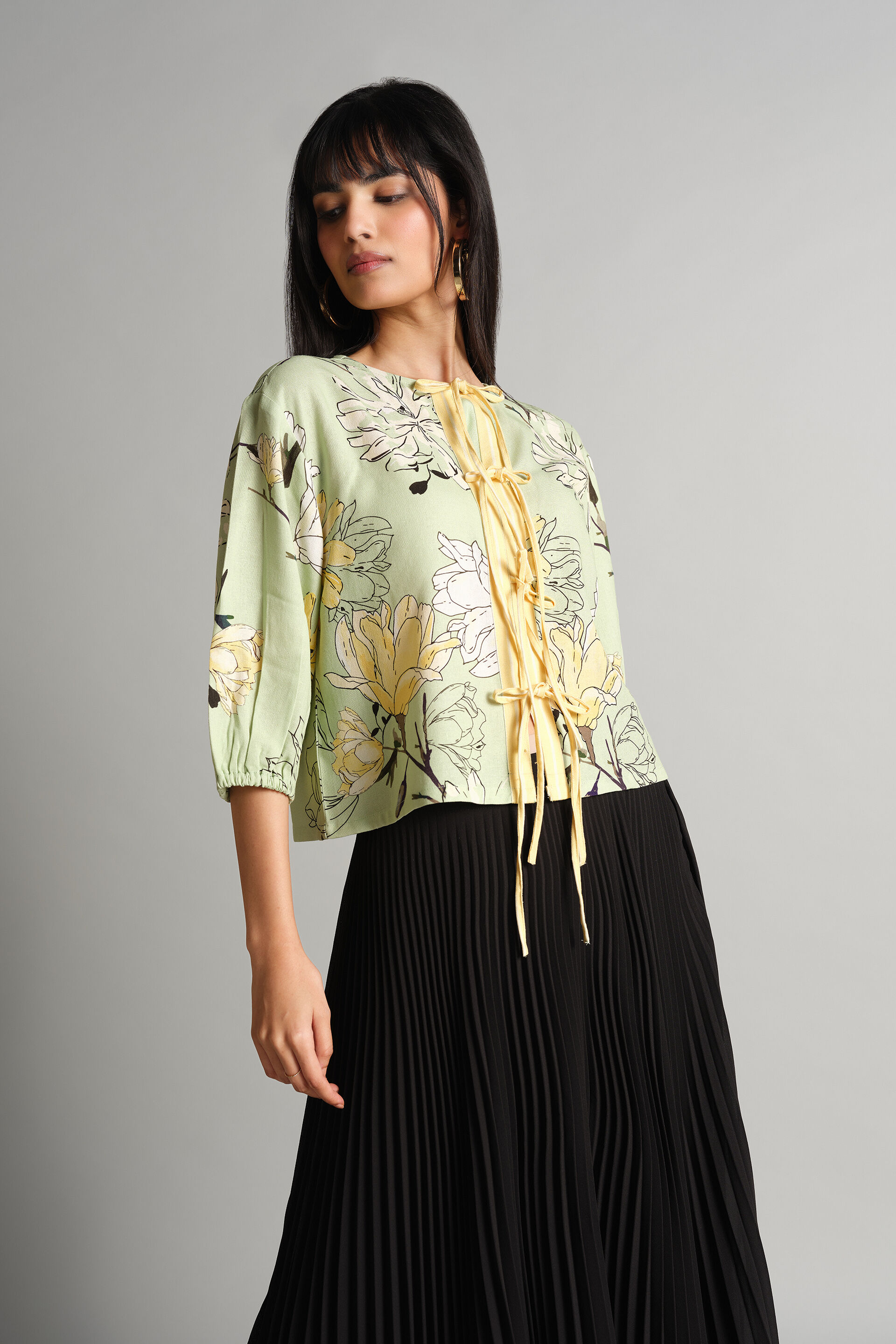 Buy Summer Flowers Top Online for Women from AND India S25R55TP13_MINT