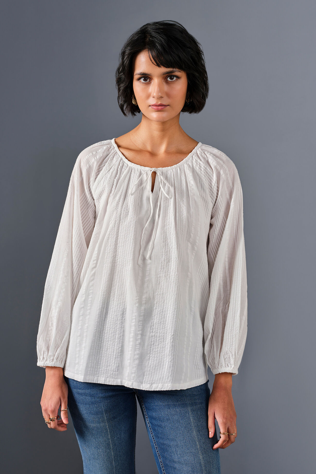 Buy our Breezy Day Cotton Top online from ANDIndia SC- S24AR043TSS