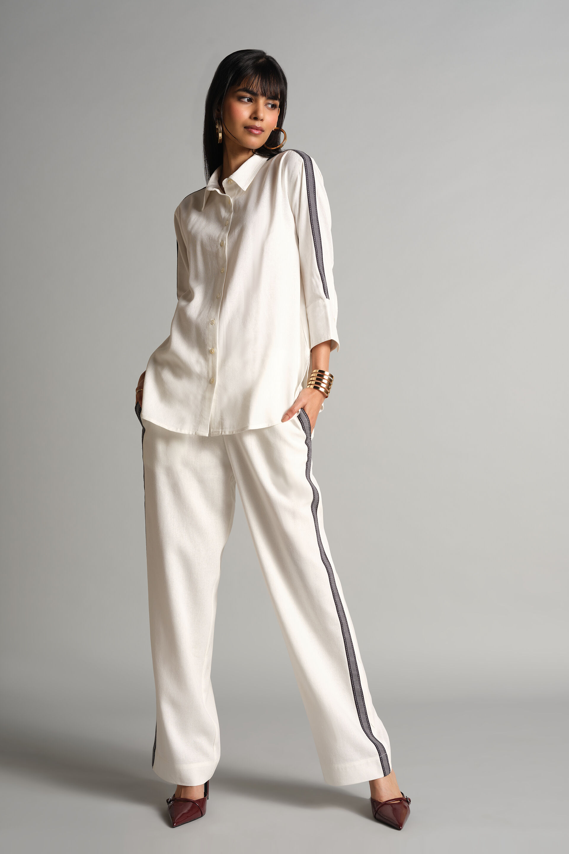 Buy From The Cream Co-ord Online for Women from AND India S25V1412PLV_CREAM