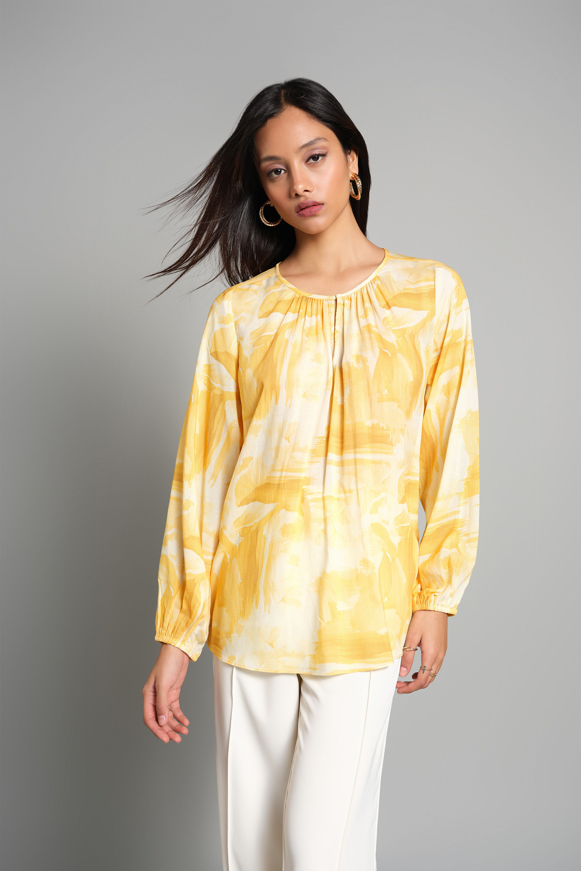 Buy The Mellow Sun Top Online for Women from AND India S25R100TP35_YEL_PRT